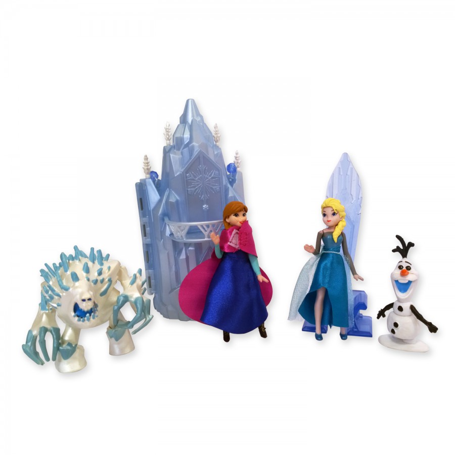 FROZEN Playset ICE CASTLE With 4 FIGURES Characters Elsa Anna Olaf ...