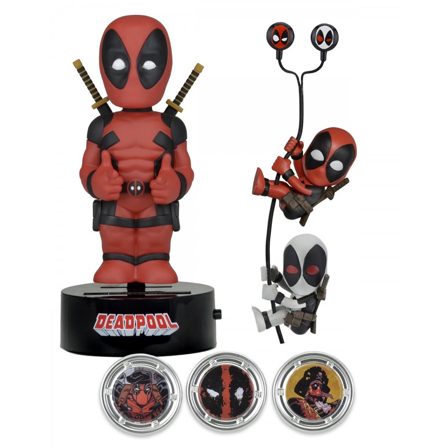 MARVEL DEADPOOL Box GIFT SET Regalo BODYKNOCKER Scaler Hubsnaps Earbuds ...