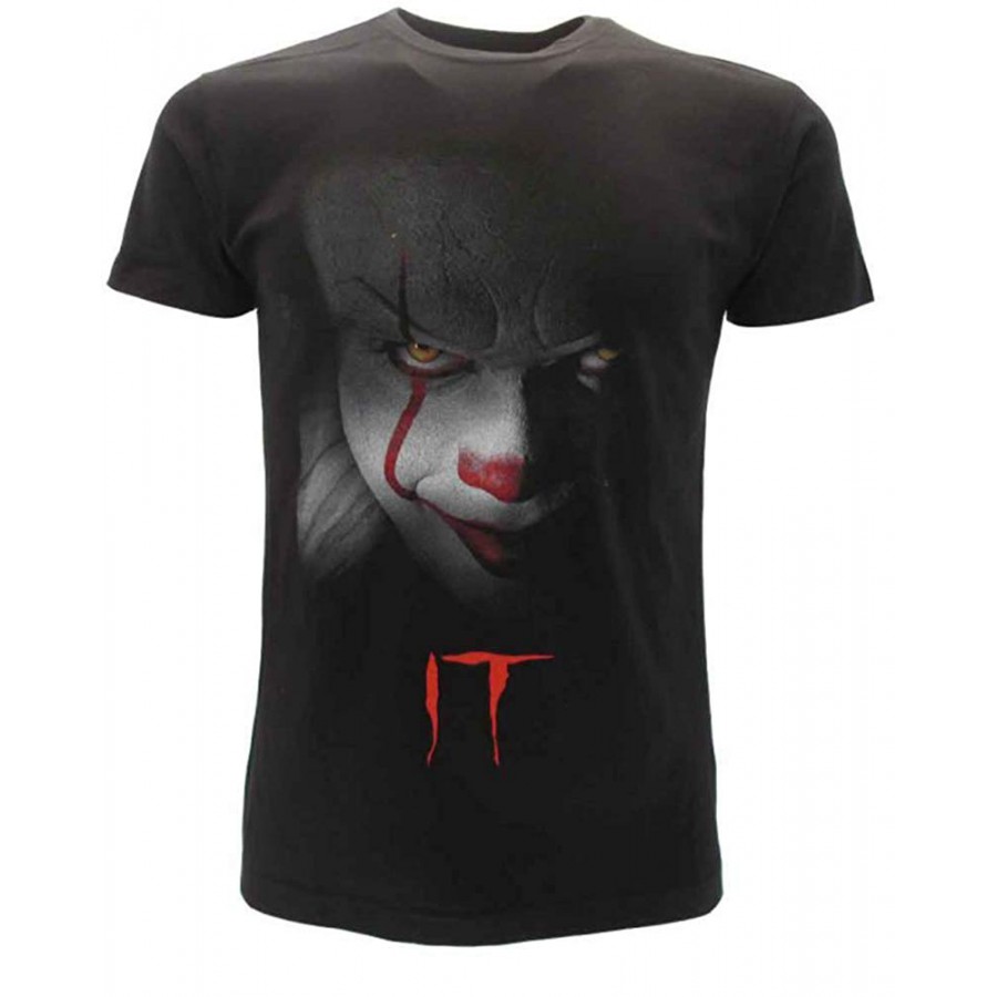 CLOWN IT T-Shirt Maglietta Nera Faccia del Clown UFFICIALE Originale ...