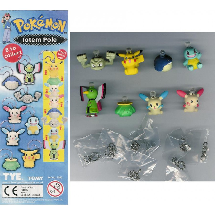SET 8 Mini Figures POKEMON TOTEM Original TOMY Gashapon PIKACHU ...