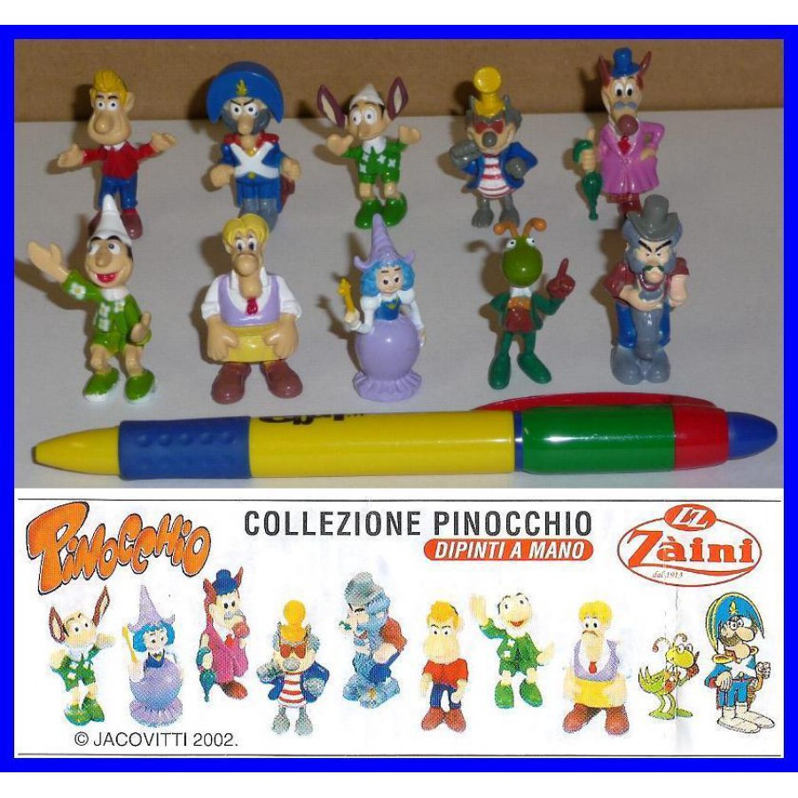Rare COMPLETE SET 10 Mini Figures PINOCCHIO Original ZAINI Pinochio ...