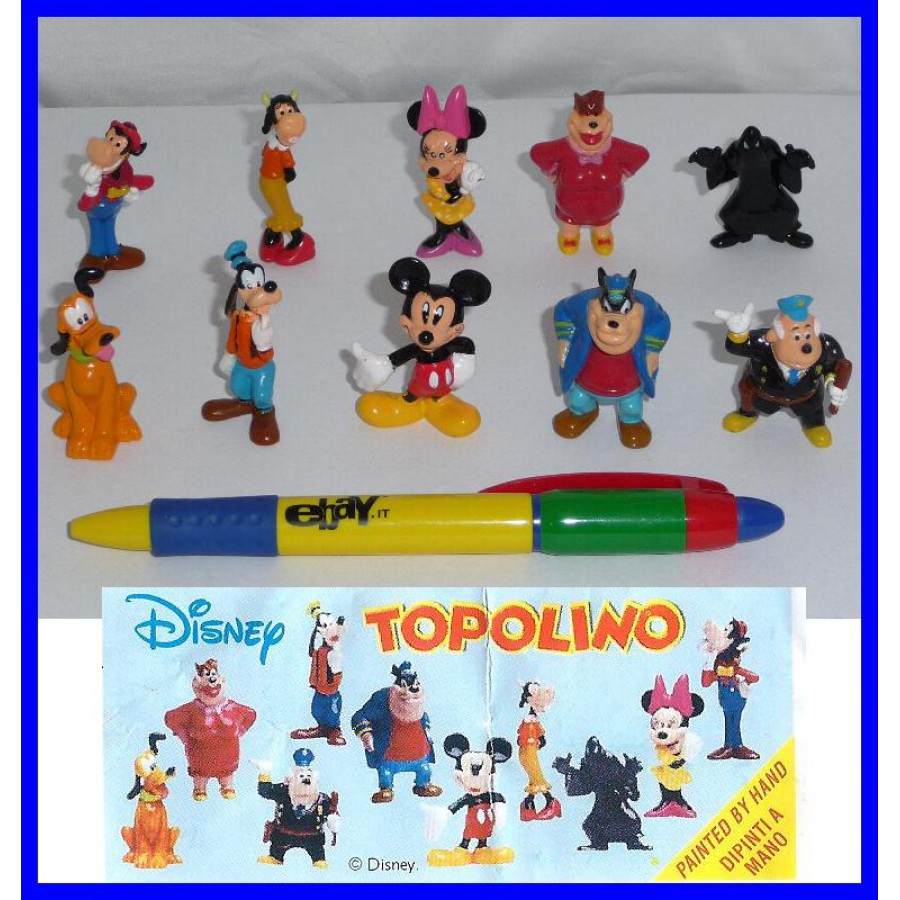 RARO Complete Set 10 Mini Figures 3cm Mickey Mouse MINNIE DISNEY ZAINI ...