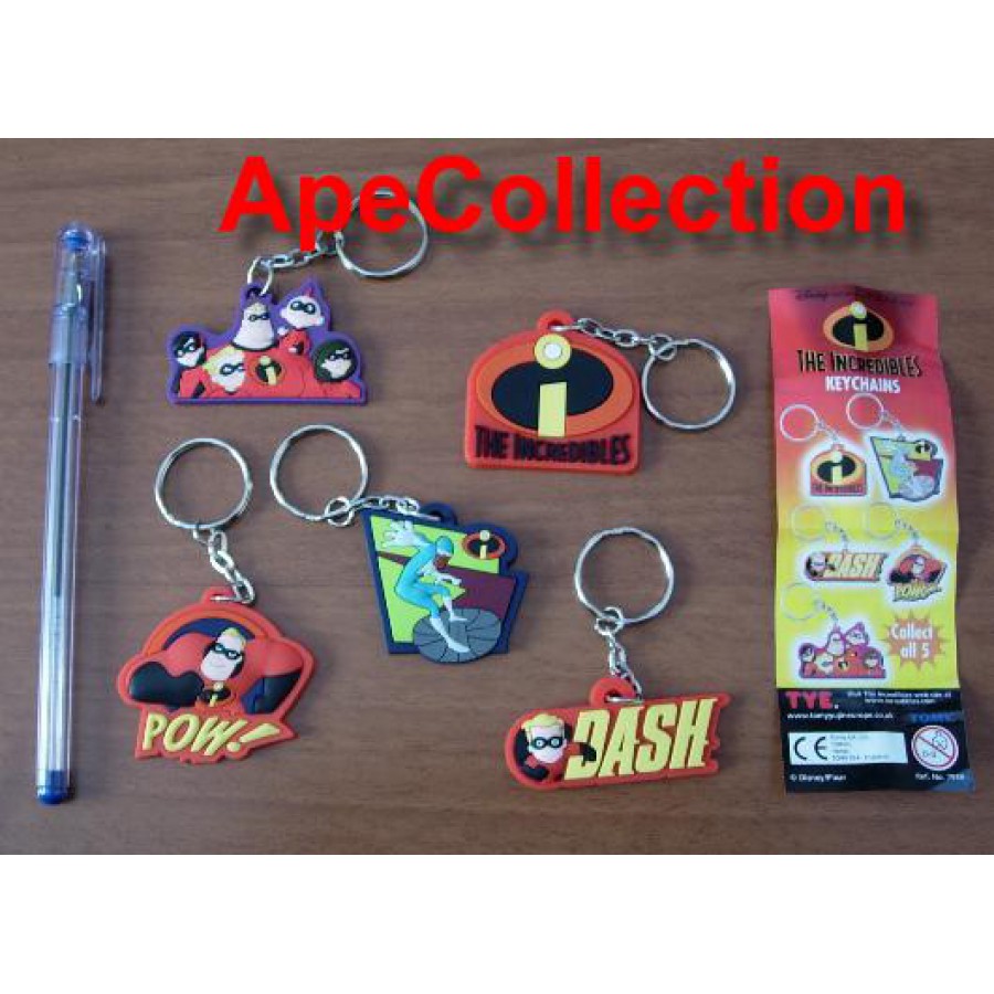 RARE Set 5 Keychain Incredibles New Danglers Disney - Apecollection