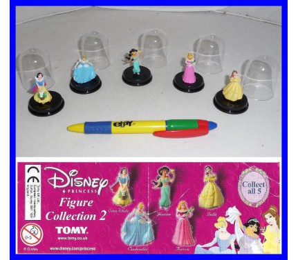 Complete SET 5 Figures DISNEY PRINCESS CAPSULE PART 2 Original TOMY ...