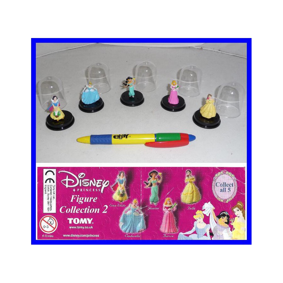 Complete SET 5 Figures DISNEY PRINCESS CAPSULE PART 2 Original TOMY ...