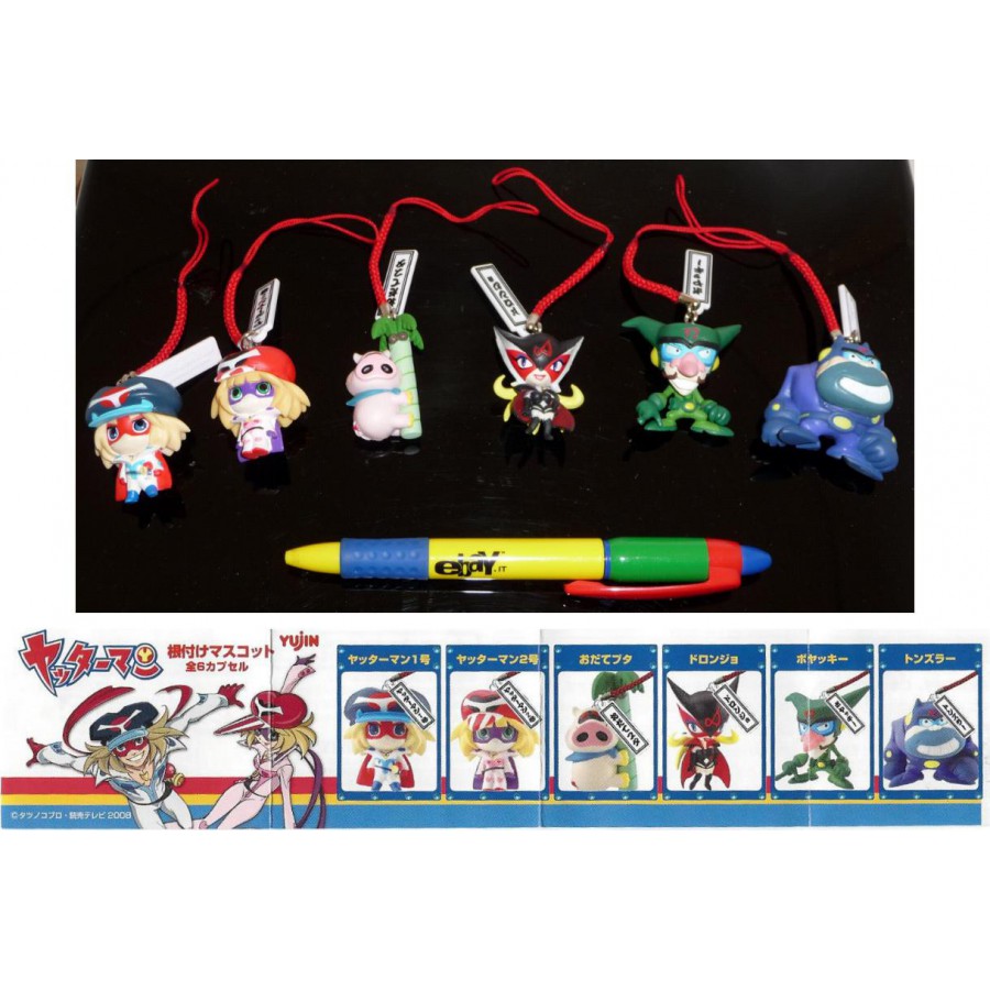 Set 6 Figures YATTAMAN Danglers JANET KANCHAN Yujin JAPAN Gashapon ...