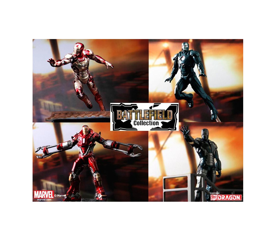 Marvel IRON MAN 3 FIGURA 8cm DRAGON MODELS Battlefield Collection
