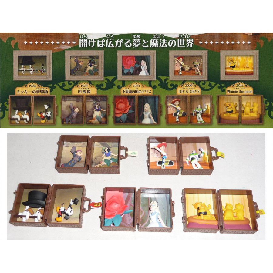 SET 5 Trading Figures DISNEY FANTASTIC VOYAGE Tomy ALICE SNOW WHITE TOY ...