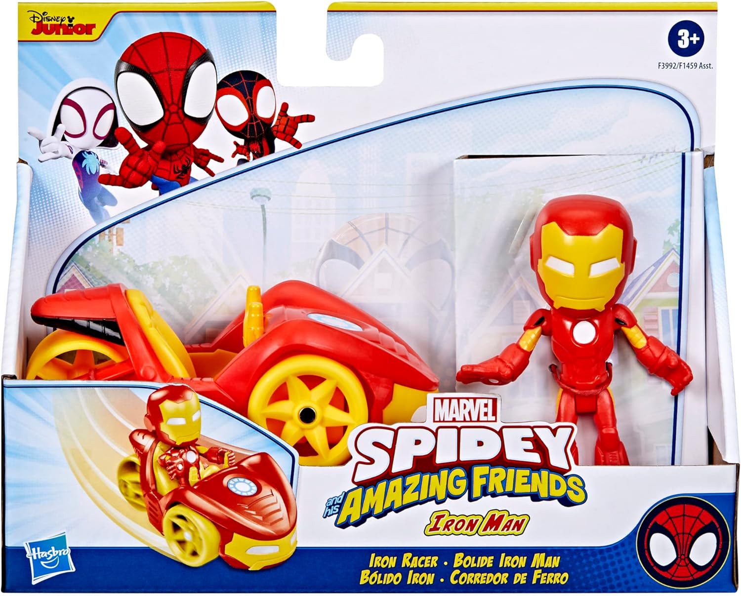 Iron Man Iron Racer Moto With Figure 10Cm Spidey Friends Hasbro F3992 ...