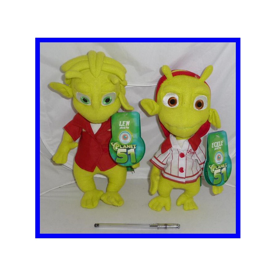 SET of 2 Plush from PLANET 51 Aliens LEM and ECKLE 30cm Original ...