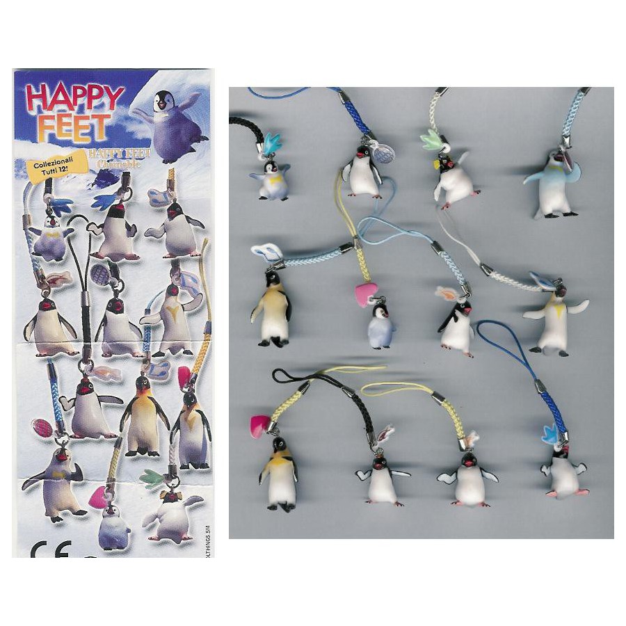 HAPPY FEET Penguins Complete SET 12 FIGURES With Dangler SWING ...